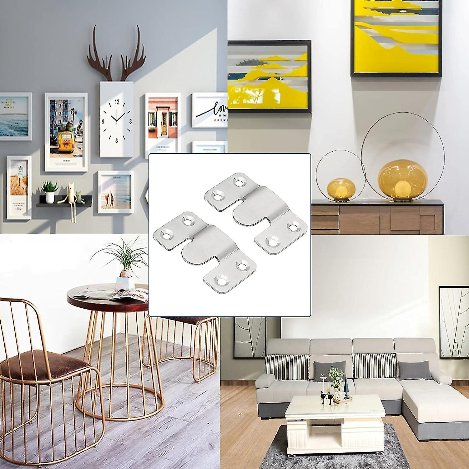 Flush Concealed Mount Bracket, 12pcs Stainless Steel Headboard Brackets ...