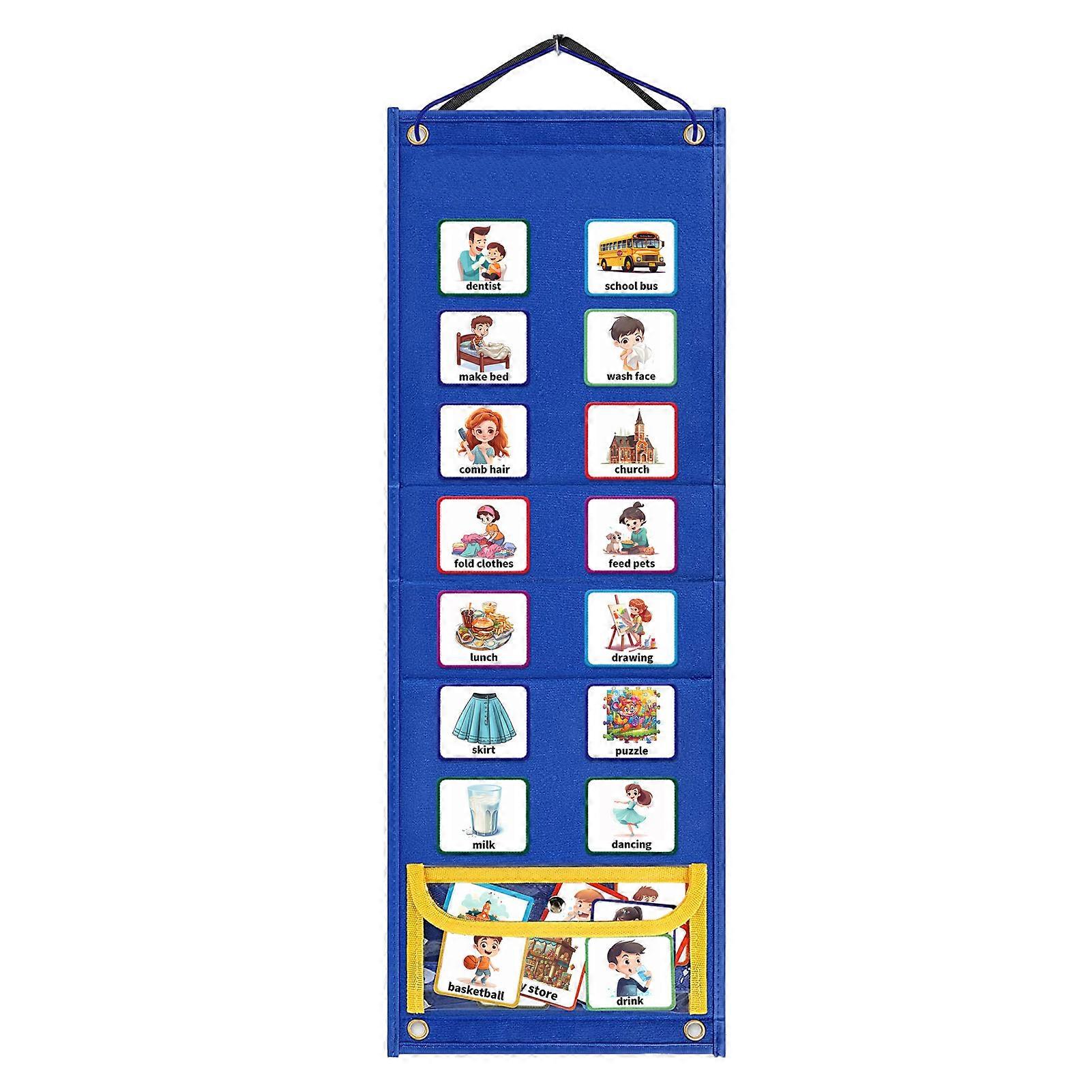 1 Set Kids Visual Schedule Chart 2-in-1 Daily Chore Routine Learning ...