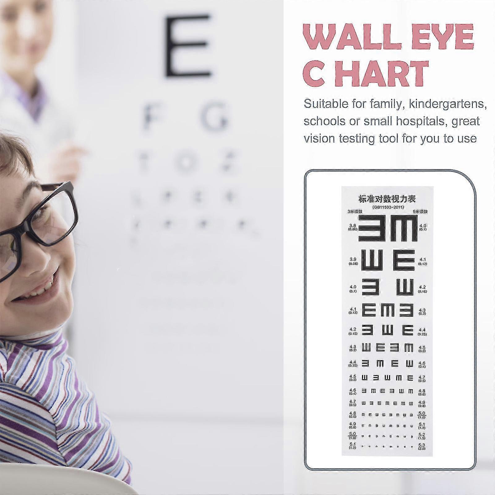 Plastic Eye Chart Eye Exam Chart Childrens Eye Chart Standard Eye Chart ...