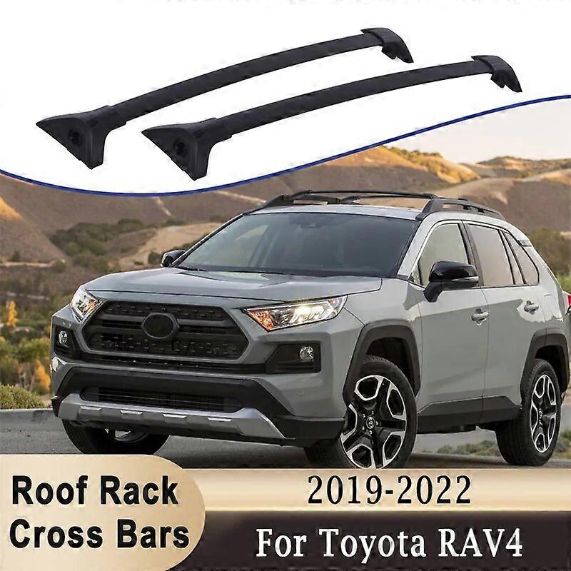 2 Pcs Car Luggage Roof Rack Cross Bar Top Carrier Black For Toyota RAV4 ...
