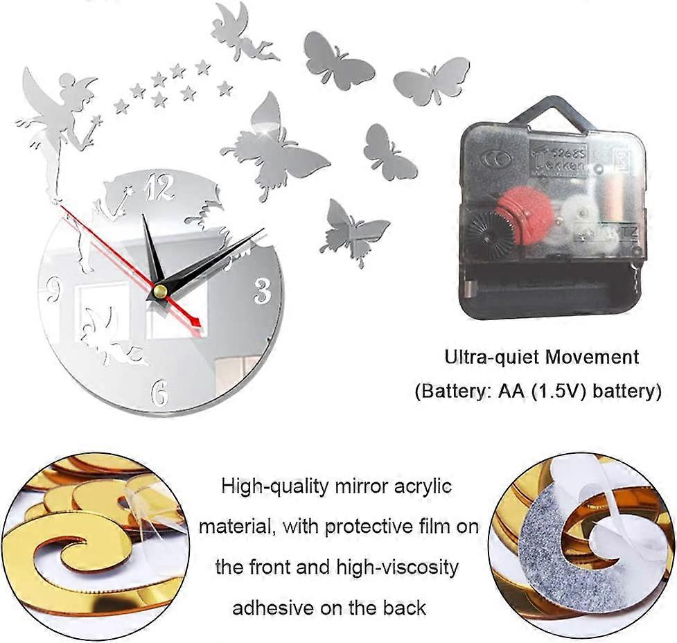 DIY Wall Clock, Silent Butterfly Wall Clock, Modern Fashion Wall Clock ...