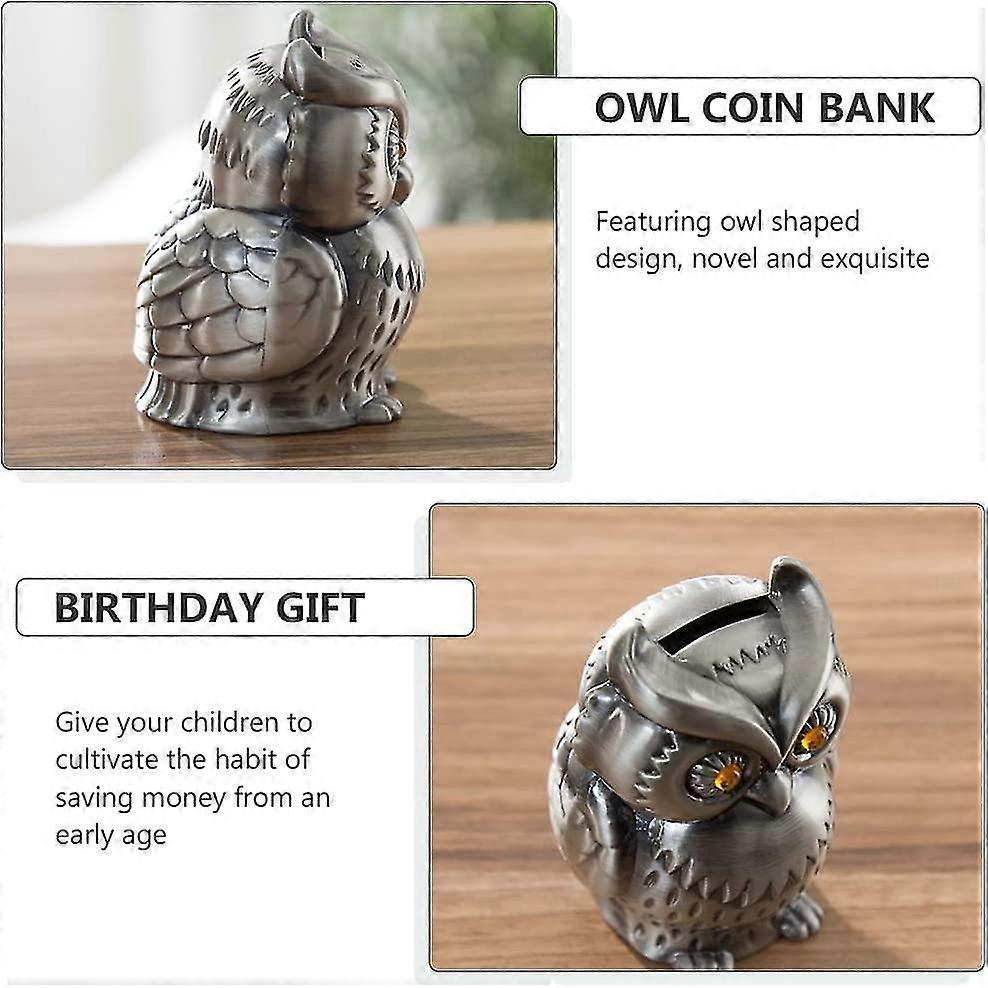 Metal Piggy Bank, Animal Shape Piggy Bank, Owl Piggy Bank For Kids And ...