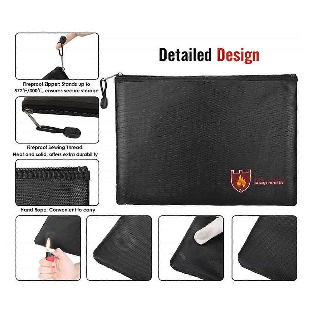 Portable Fireproof Waterproof Document Envelope File Folder Cash Pouch ...