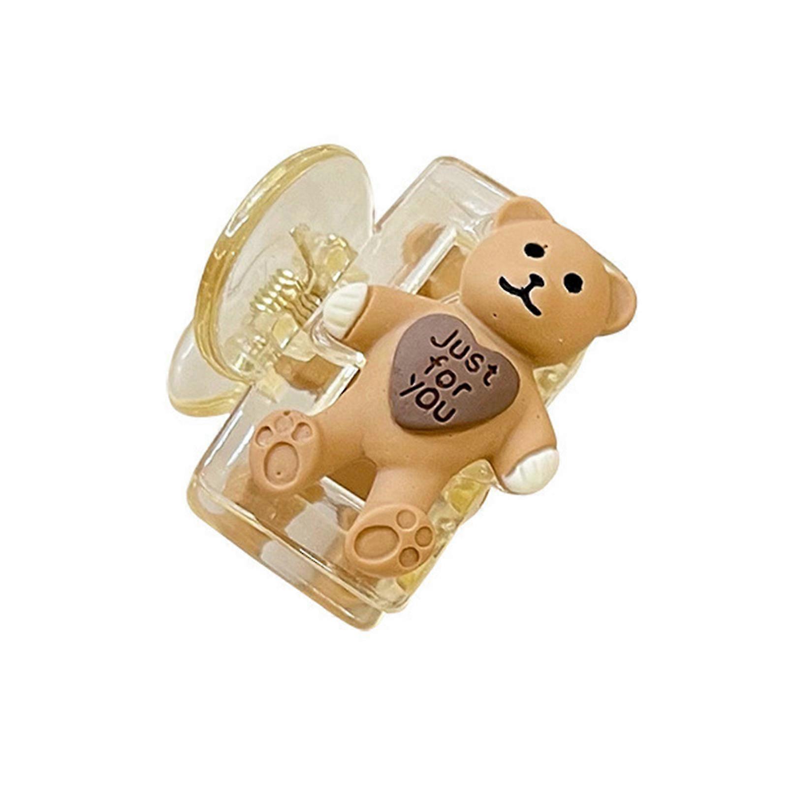 Hair Clamp Claw Type Bear Decor Small Size Lovely Ponytail Holder Fix ...