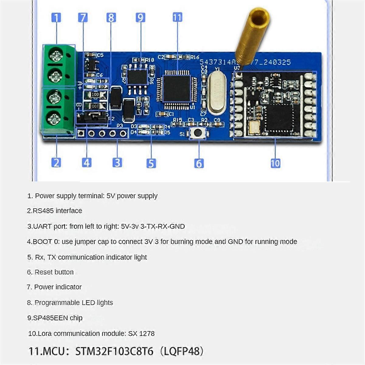 RS485 to LoRa Wireless Serial Communication Module RS485 Lora Wireless ...