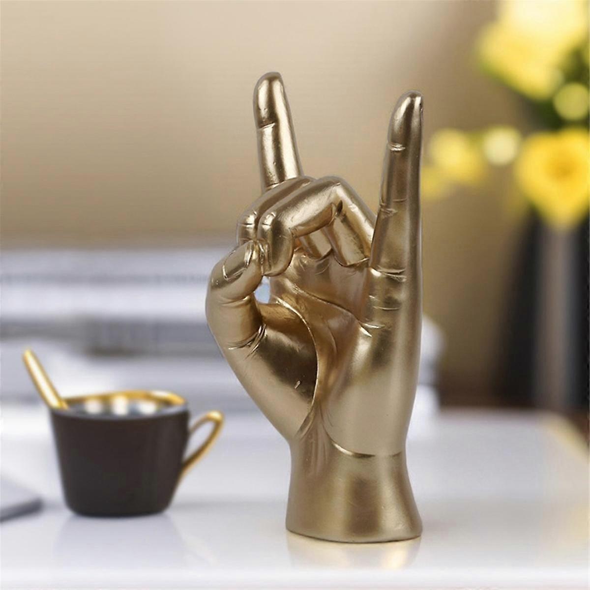 Rock Hand Gesture Statue Rock Music Art Craft Finger Sculpture for Rock ...