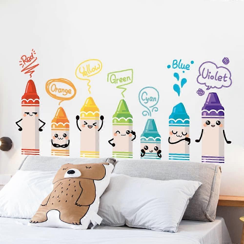1 pcs Crayon Color Wall Decals for Kids Rooms - Cartoon Wall Stickers ...