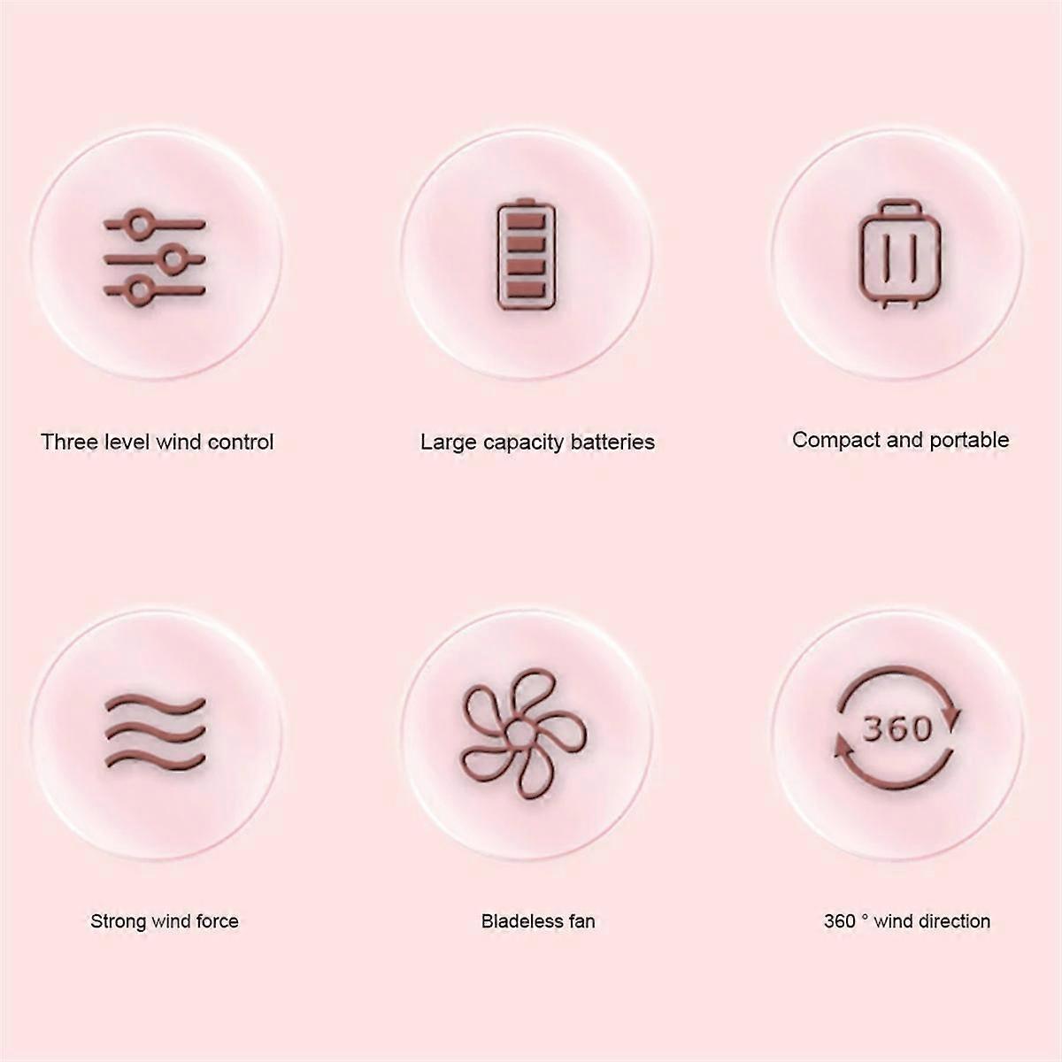 Portable Neck Fan Bladeless Neck Fan 3 Speeds USB Charging Wearable Fan ...