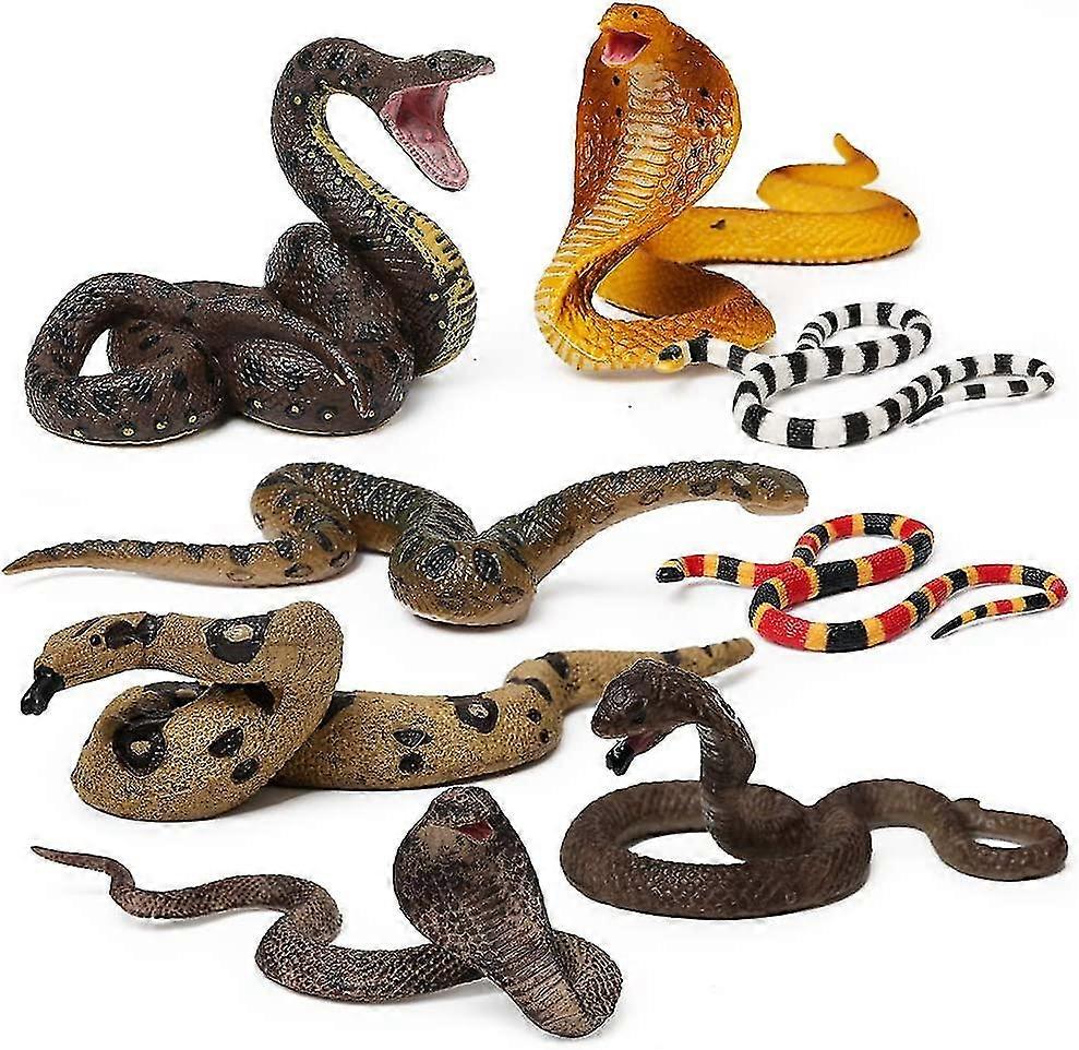 8pcs Fake Snakes Toy Figurines Realistic Fake Snake Prank Rubber Snake ...