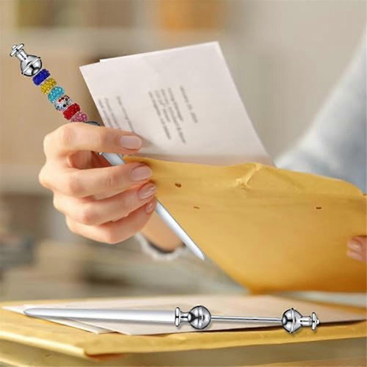 16Pcs Beaded Letter Opener Metal Letter Opener Envelope Slicing Beaded ...