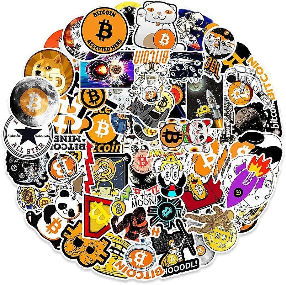 50Pcs Bitcoin Stickers Dogecoin Vinyl Waterproof Decals for Laptop ...