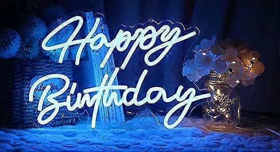 1pc LED Neon Happy Birthday Sign for Party Decor Happy Birthday Art Decoration Neon Lamp for ...