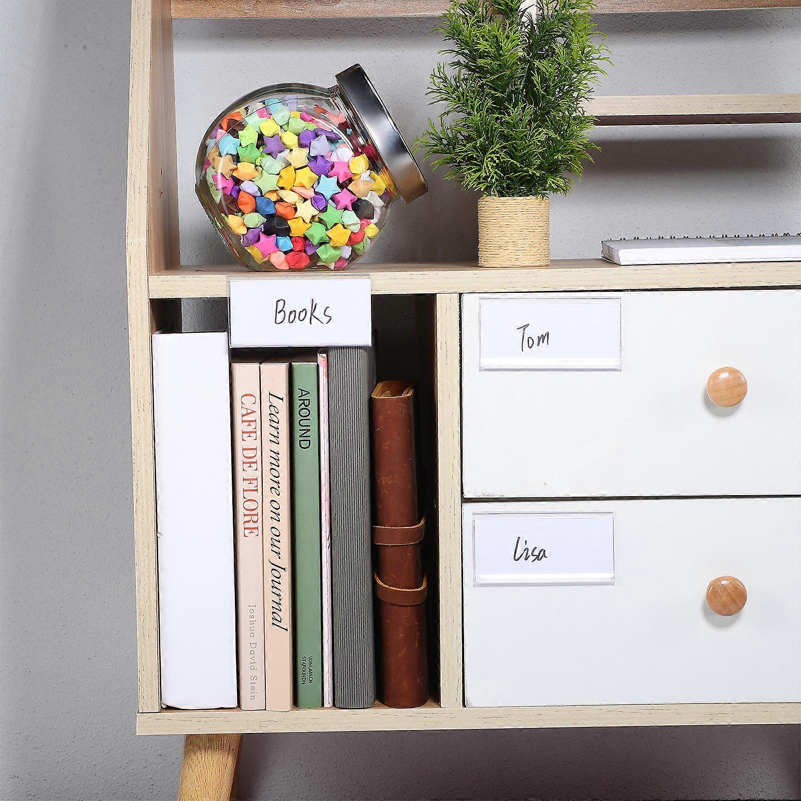 60 Pcs Shelf Label Holders Drawer Labels Wire Shelf Labels Shelf Clips ...