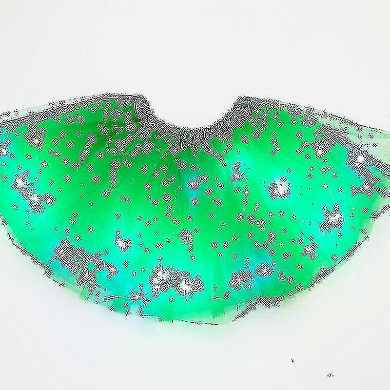 Girls Kids Neon Led Tutu Skirt Party Stage Dance Wear Pleated Layered ...