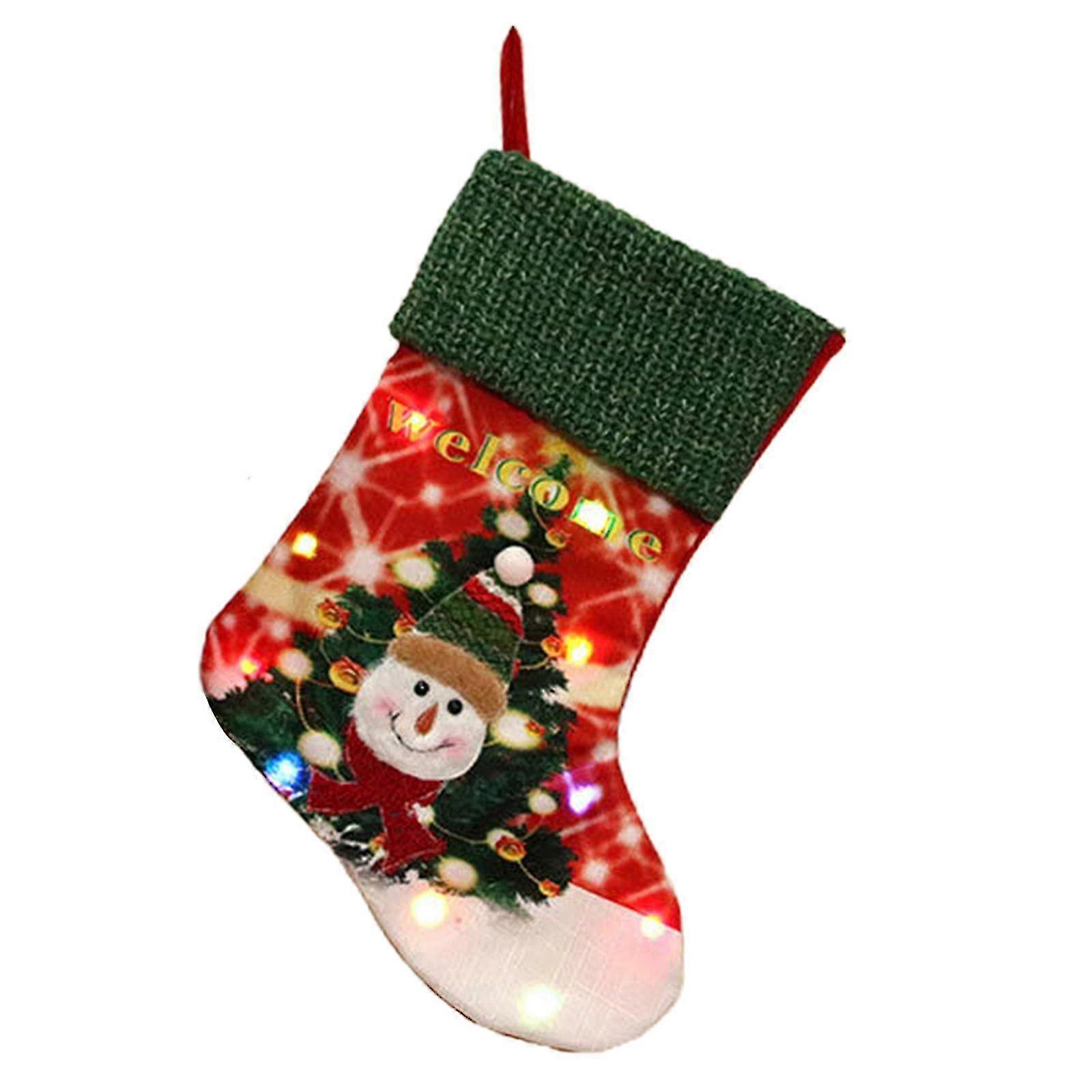 (a2/snowman, Product Size: 35*26cm, Sock Width 18cm) Large Led Light-up ...