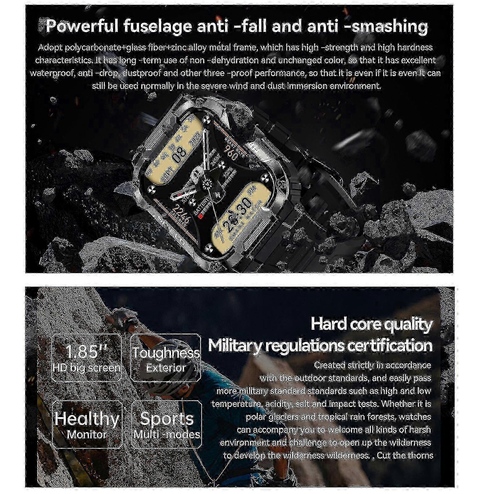 Gard Pro Ultra Smart Watch, Waterproof Rugged Military Bluetooth Call ...