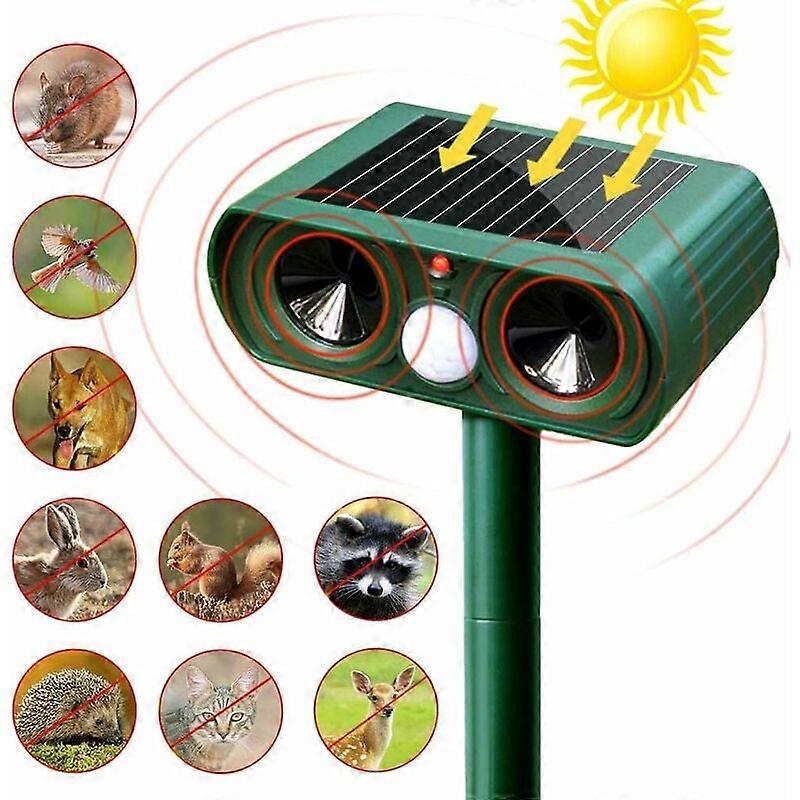 Solar Ultrasonic Cat Repeller Outdoor Cat Repellent Adjustable ...