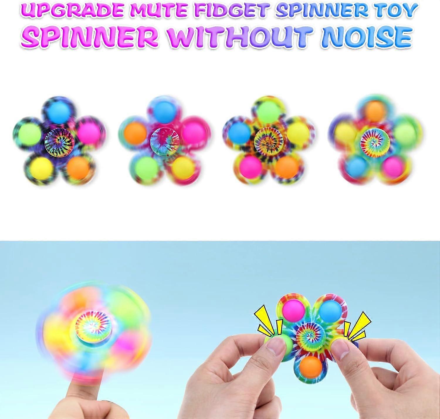 Fidget Spinners 2 Pack, Tie Dye Pop Fidget Spinner Poppet for Kids ...