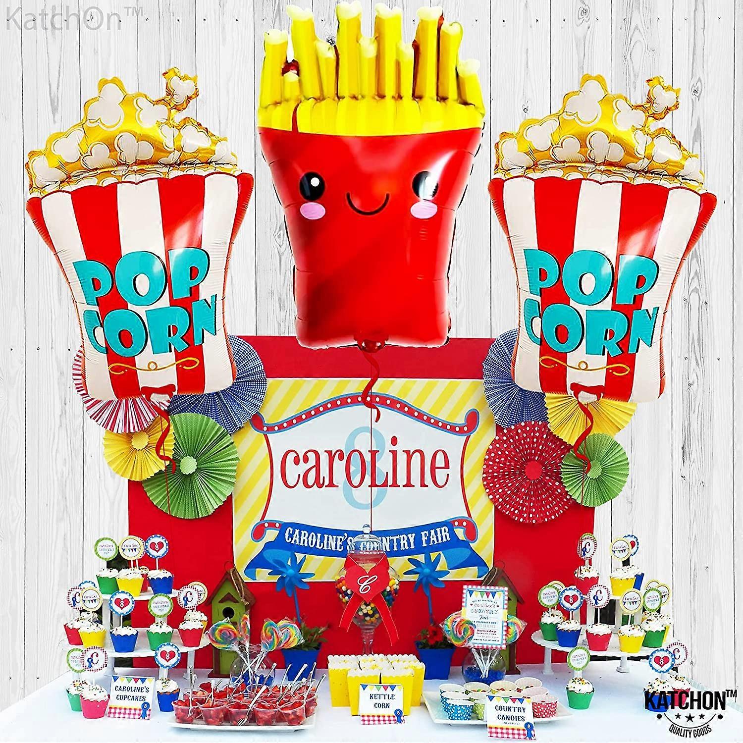 Big, Popcorn Balloon Decorations Set- 30 Inch, Carnival Theme Party ...