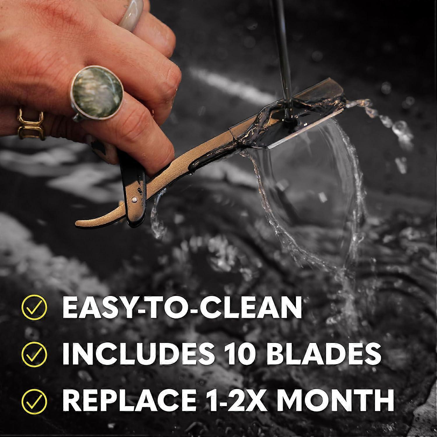 Straight Razor for Men - Barber Straight Edge Razor Kit Razor With 10 ...