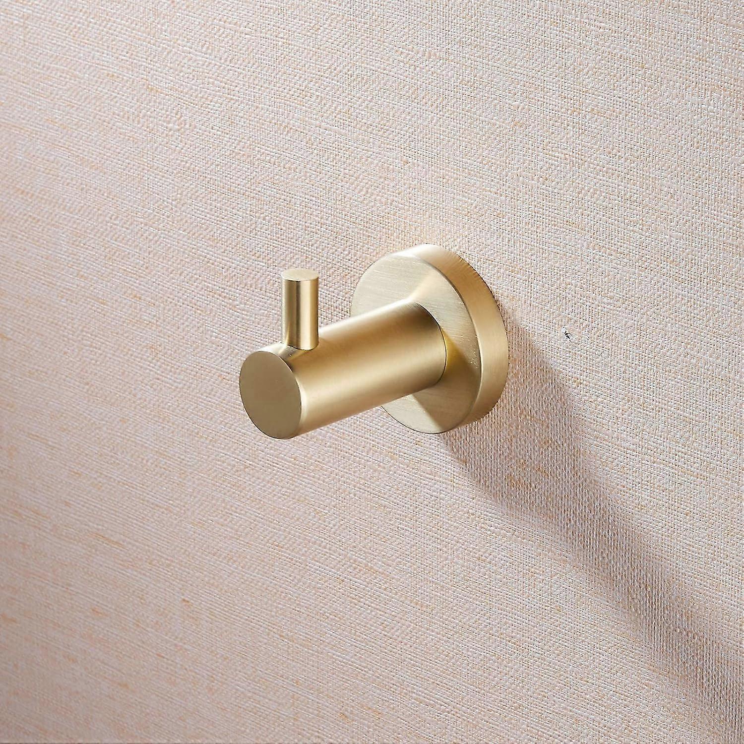 Promotional sales Bathroom Towel Hook 2pack Modern Brushed Gold Towel Robe Wall Mount SUS304 ...