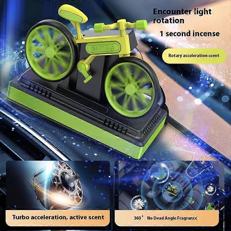 Solar shared bike aromatherapy decoration car perfume Car solid car rotating decoration light ...
