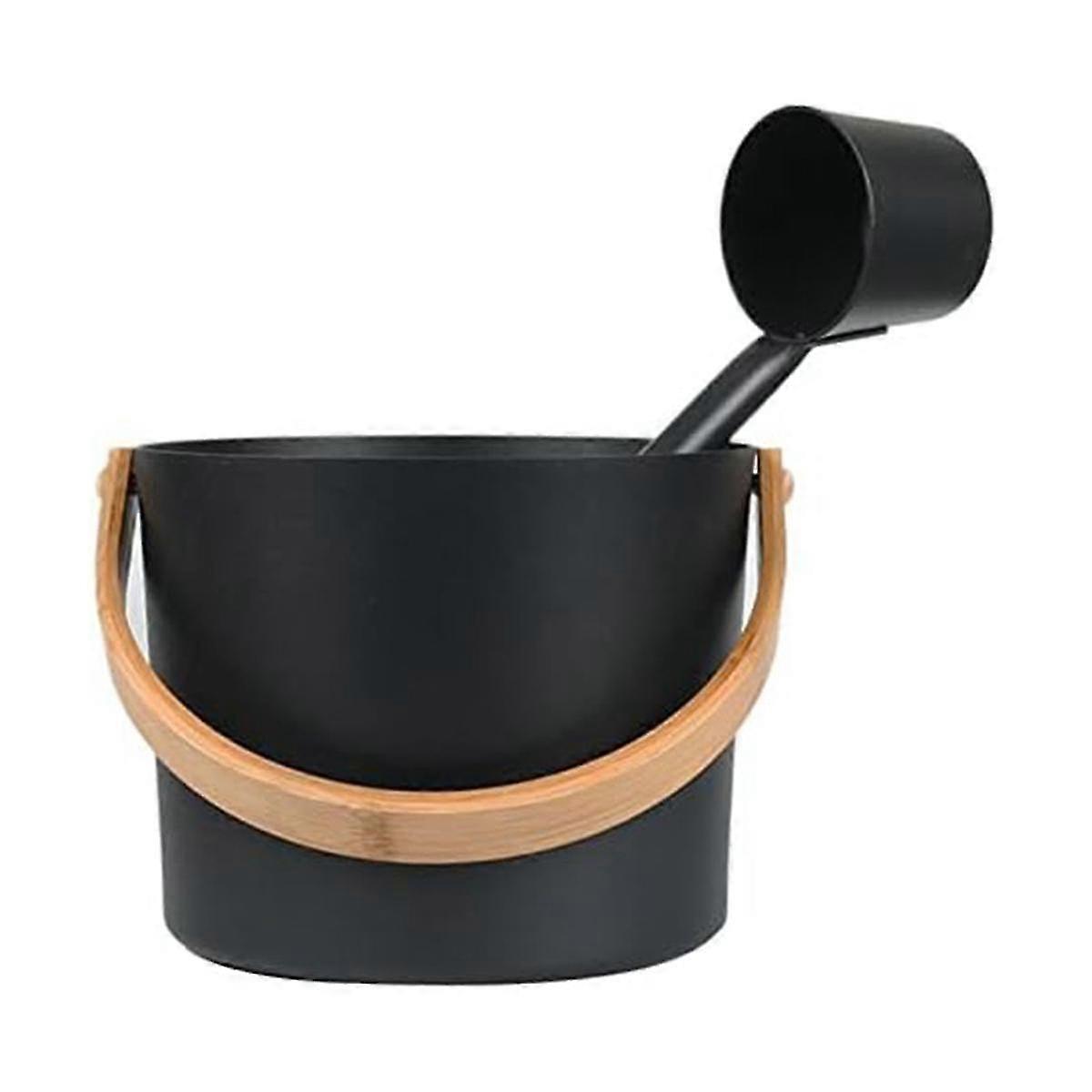 Finnish Sauna Aluminum Bucket, Long-Handled Spoon Set, Sauna Bucket ...