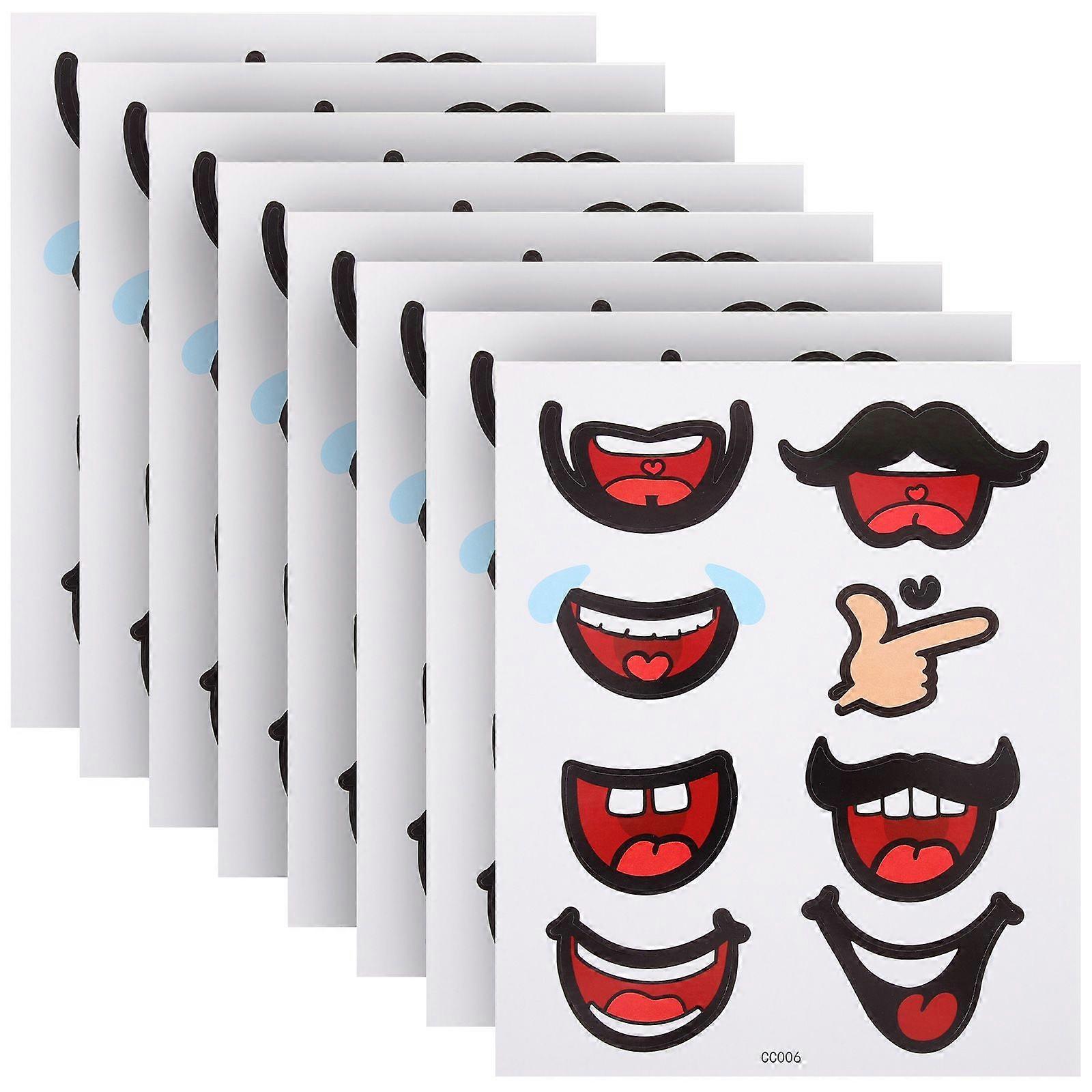 10 Sheets Paper Craft DIY Stickers Mouth Shape Stickers DIY Eey ...