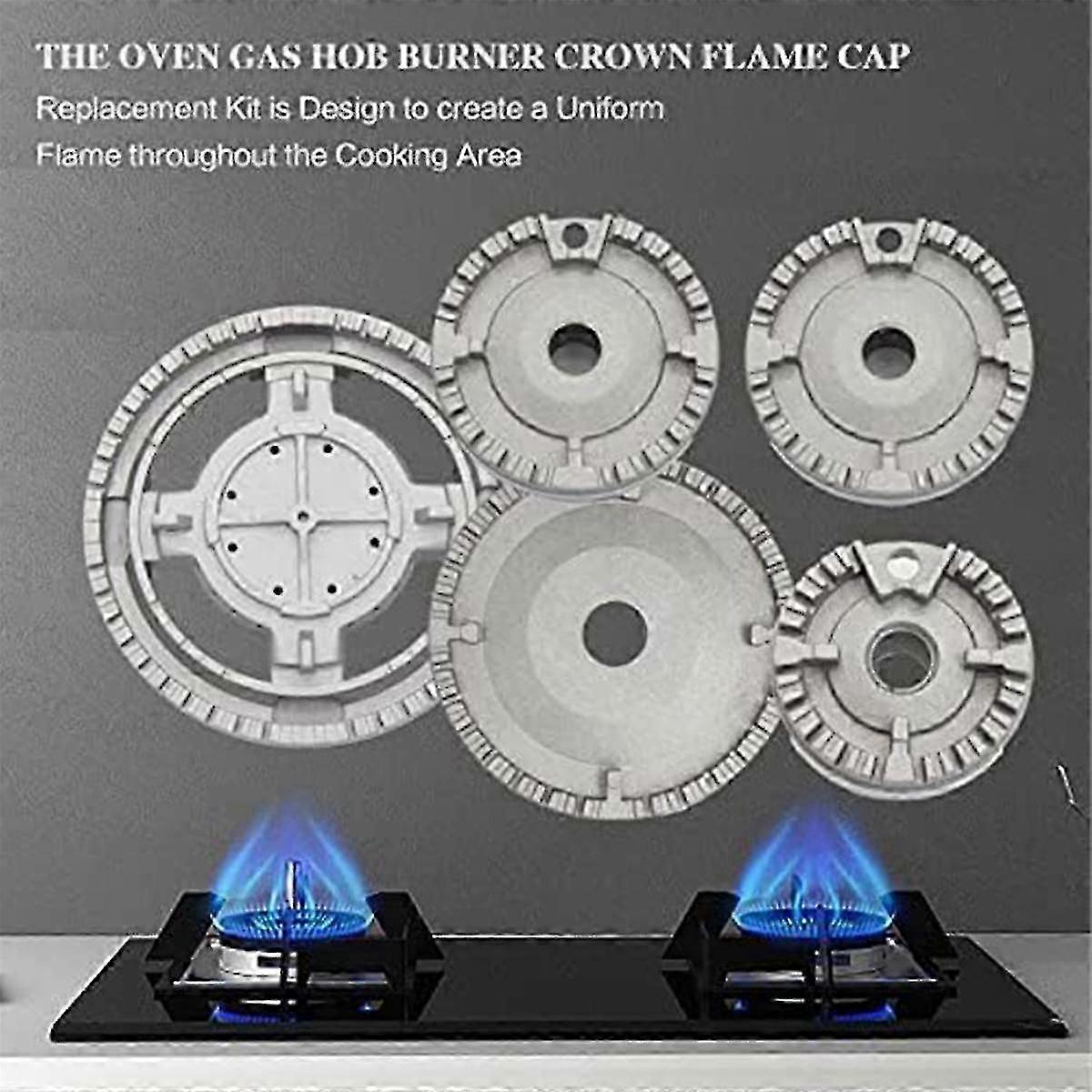 Upgrade Cooker Hat Set Oven Gas Hob Burner Crown Flame Cap Cover for ...