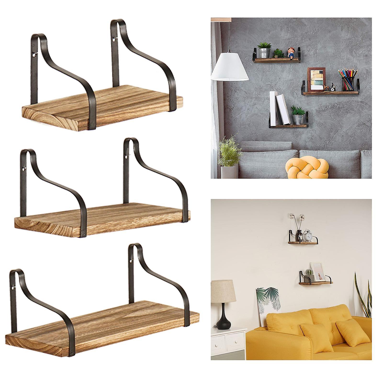 3x Floating Shelves Wall Hanging Plant Flower Pot Shelf for Bedroom ...