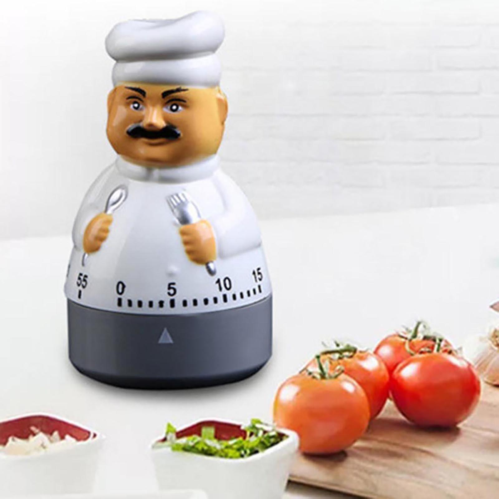 Cartoon Chef Design Kitchen Timer - 360 Rotating Mechanical Clock Alarm ...