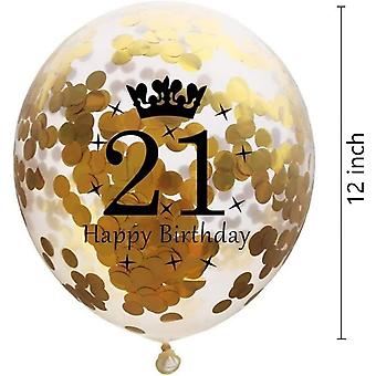 Number Balloons 21 Gold - 21st Birthday Decorations Balloons 12 Inch ...