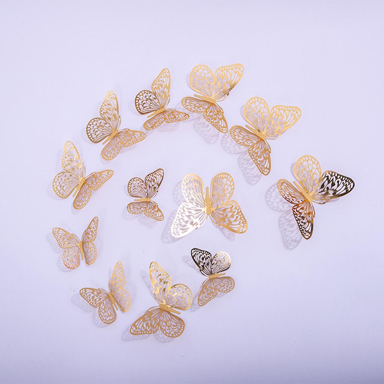 3d Gold Butterfly Decorations Holographic Butterflies Decor For Kids ...
