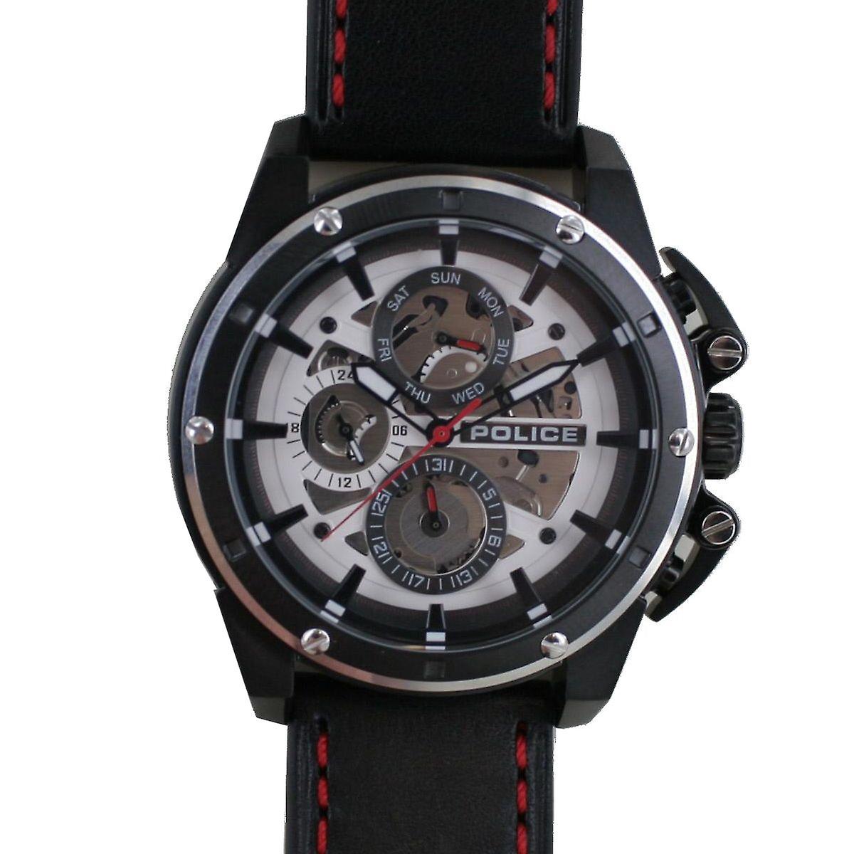 Police Men's Watch Wristwatch Leather Analog Splinter PL14688JSBS.04 ...