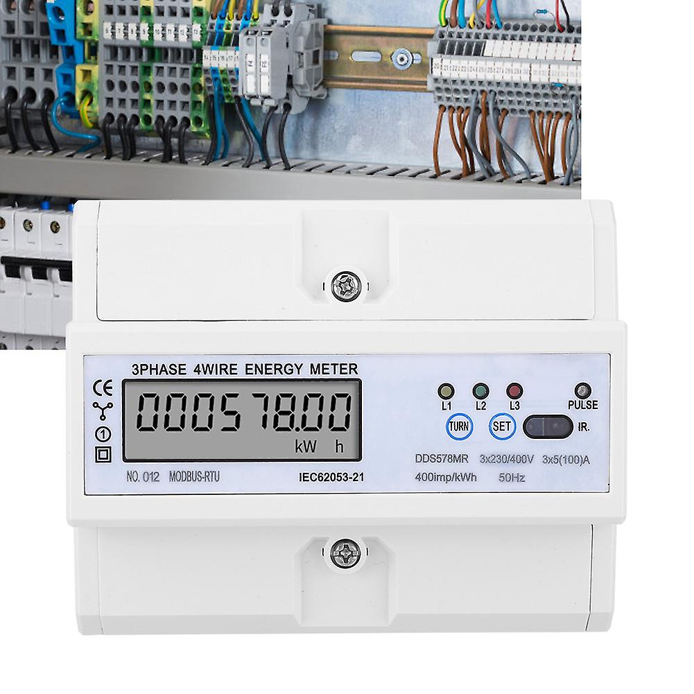 3 Phase 4 Wire LCD Energy Meter with RS485 Communication and Display ...