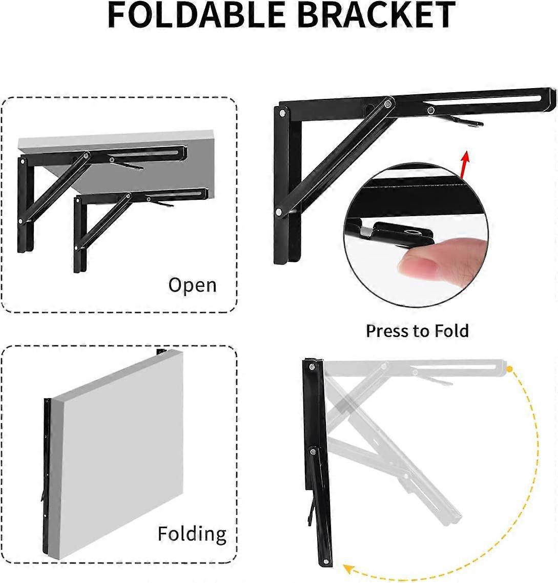 Folding Shelf Brackets, Heavy Duty Collapsible Shelf Bracket, DIY L ...