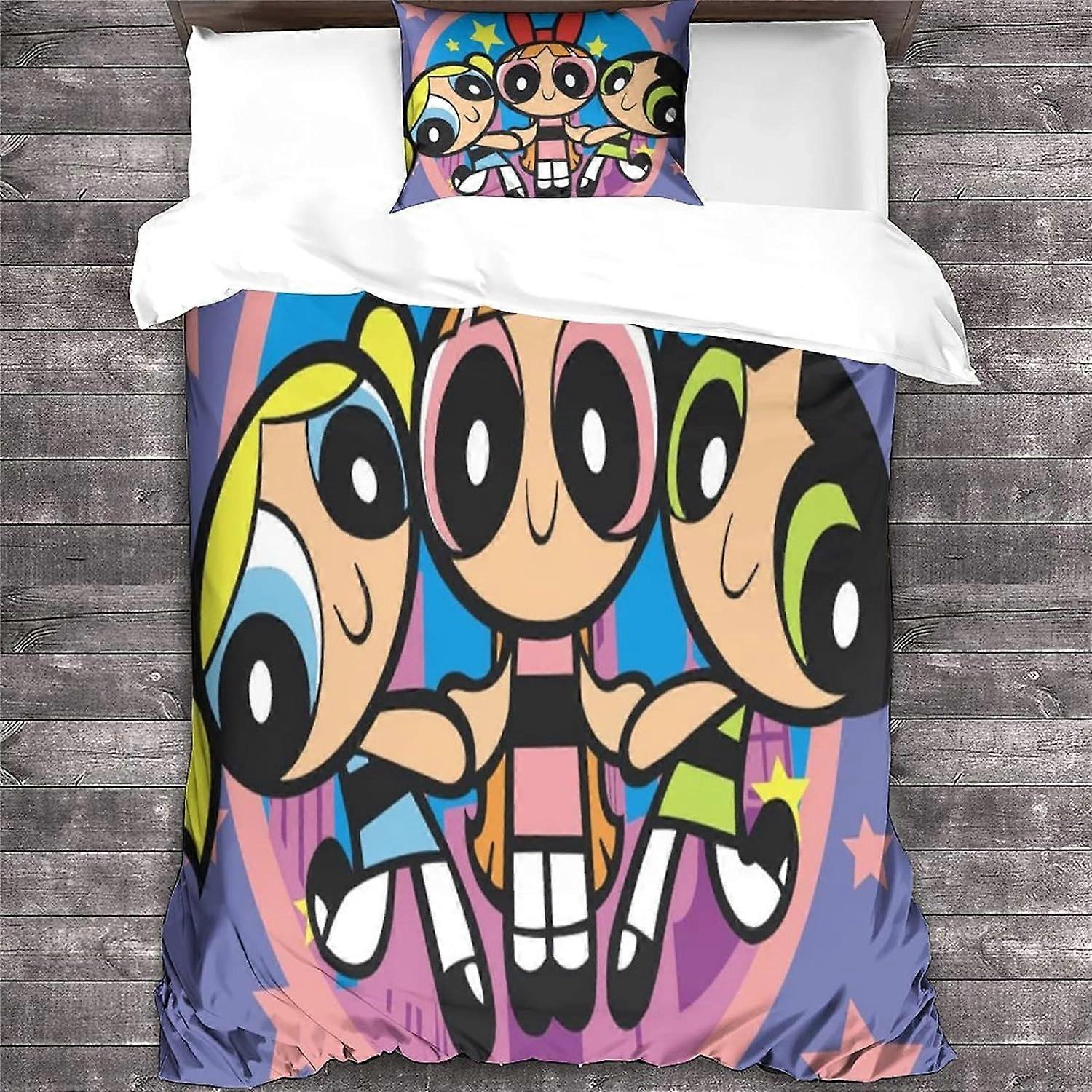 Powerpuff Girls Bedding Set 3D Duvet Cover, Printed 2 Pieces, Anime ...