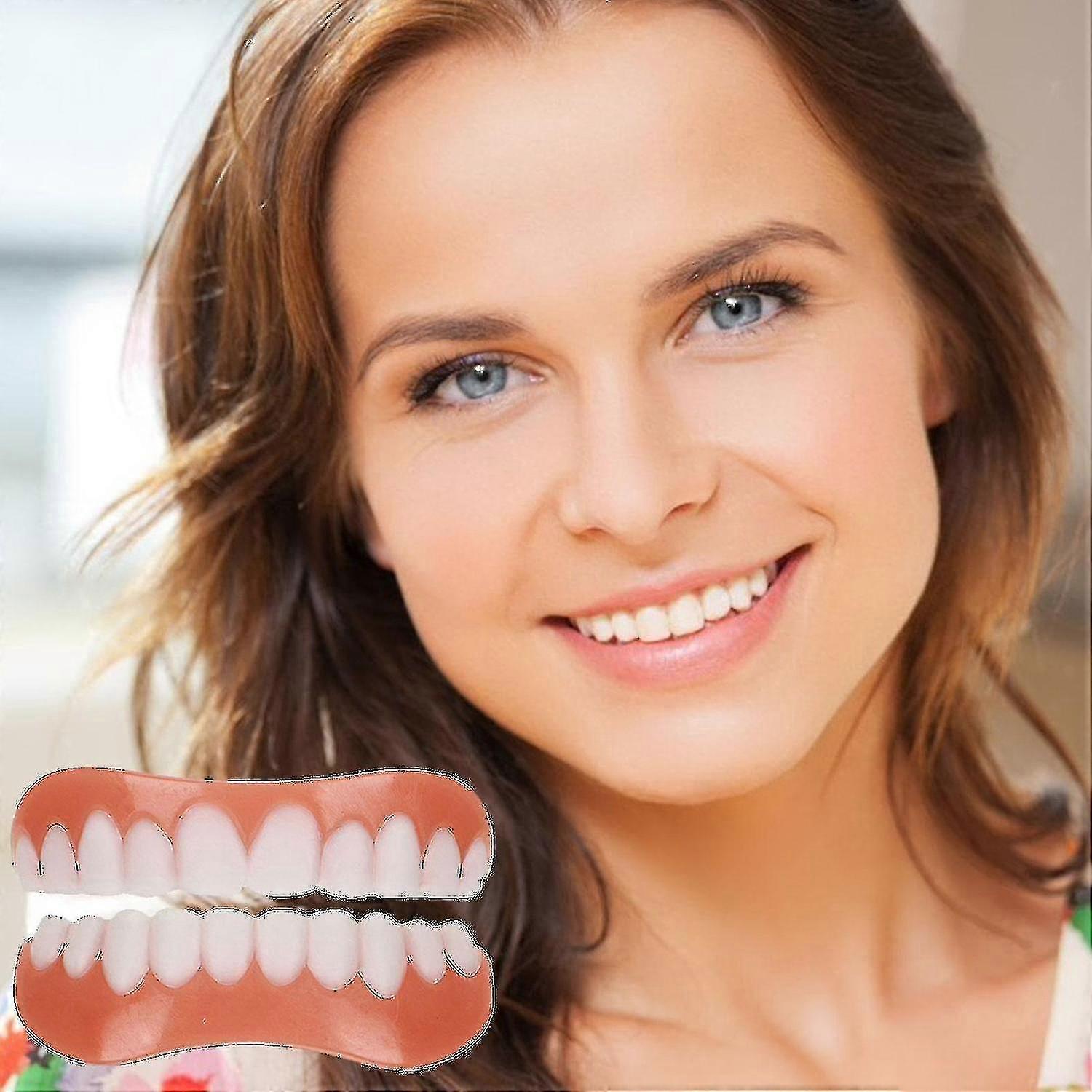 Professional Instant Smile Adults Upper Lower False Teeth Silicone ...