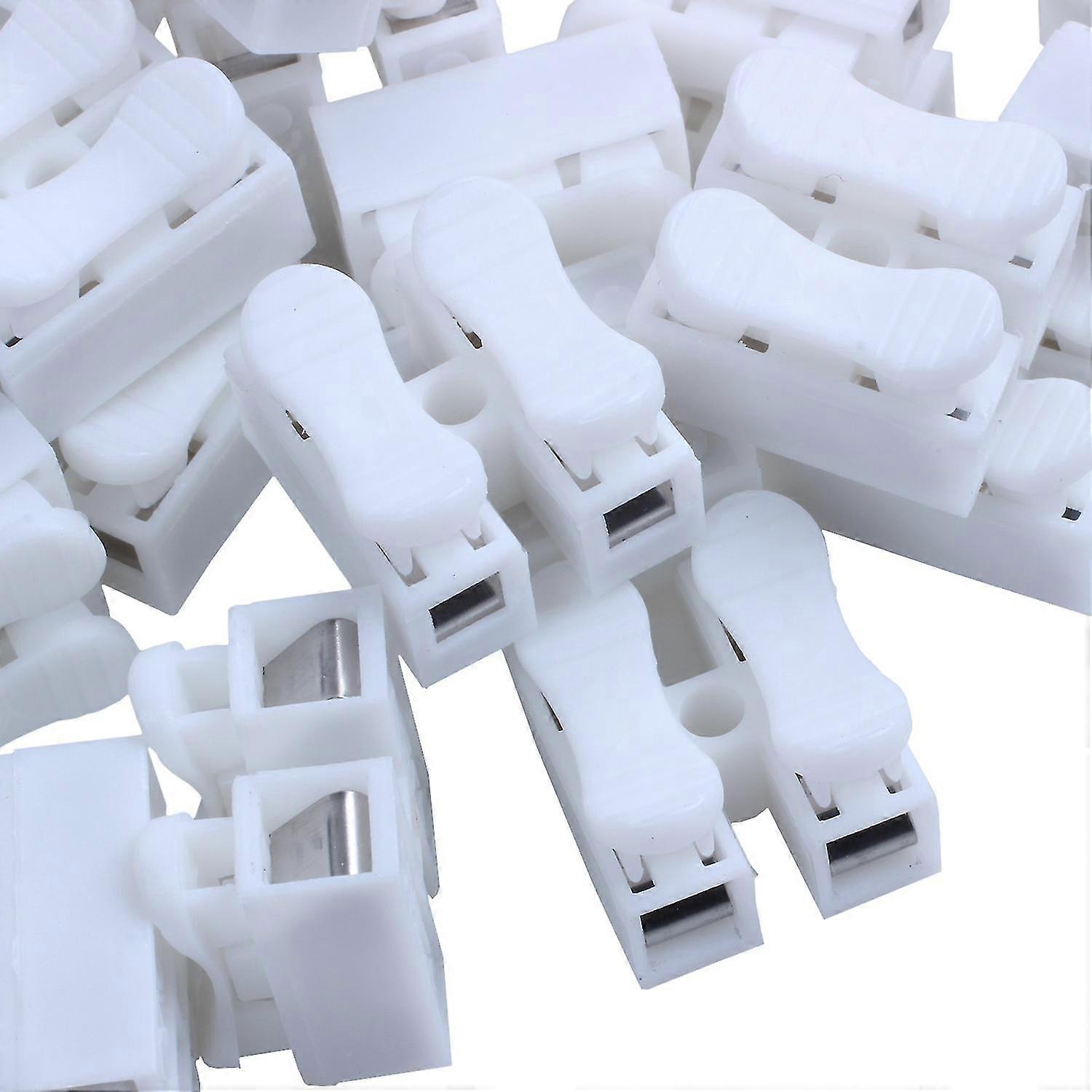 50PCS CH2 Spring Quick Wire Connector Cable Clamp Terminal Block ...