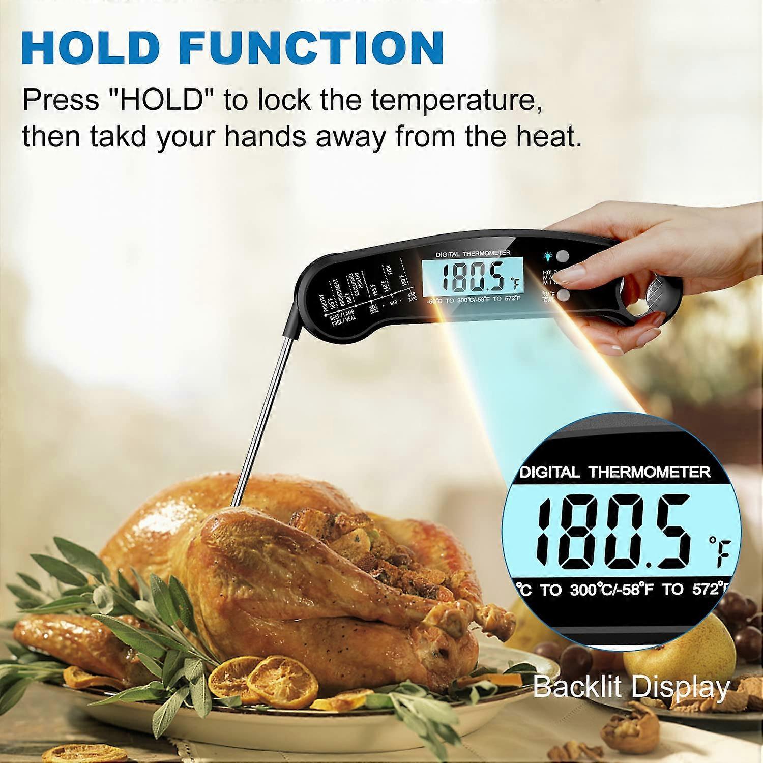 Meat Thermometer with Probe - Instant Read Waterproof Kitchen Digital ...