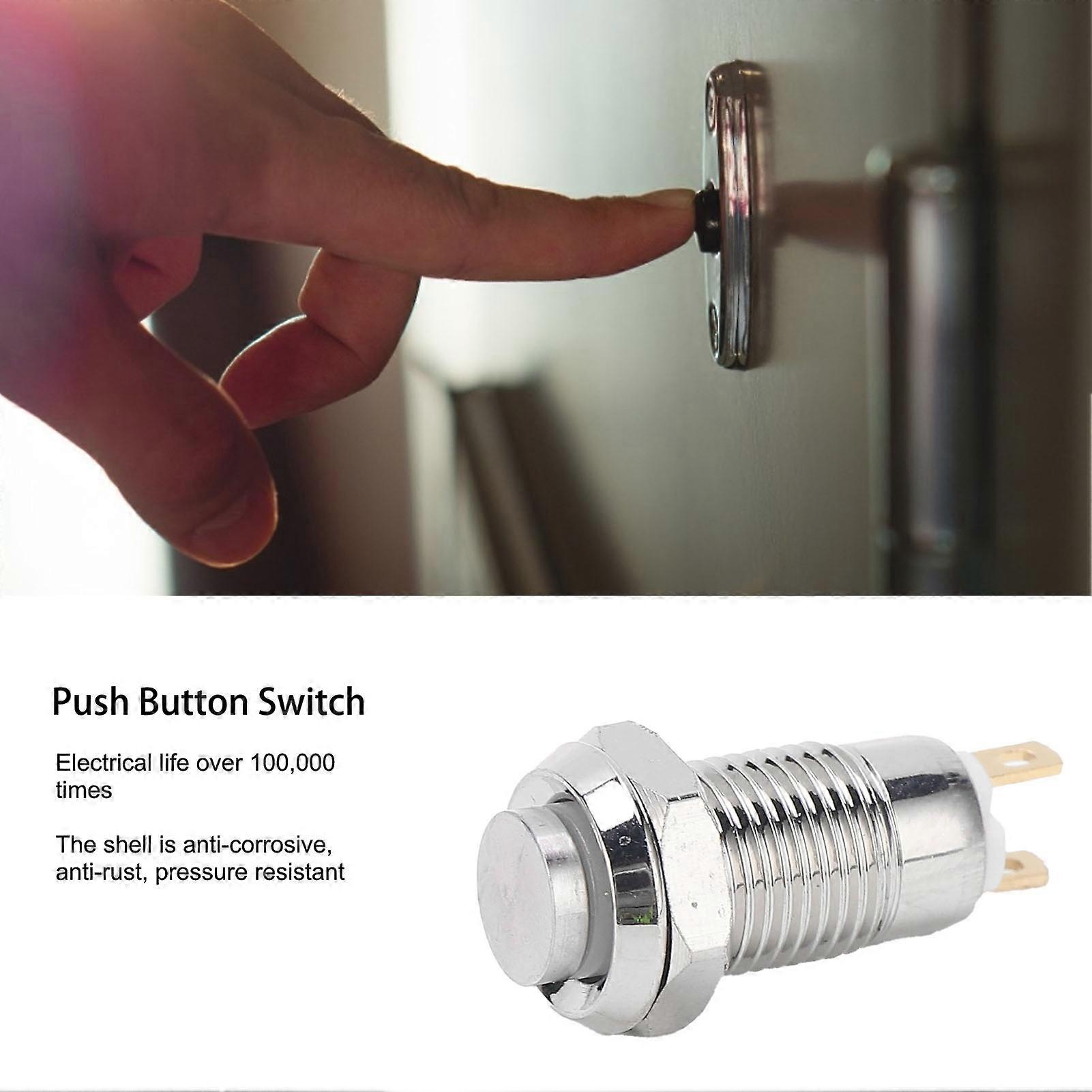 8mm Waterproof Momentary Push Button Switch Stainless Steel Push Button ...