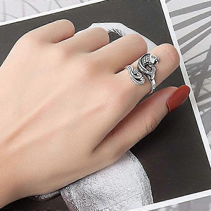 3Pcs Adjustable Knitting Loop Ring- Goldfish Open Finger Ring,Crochet ...