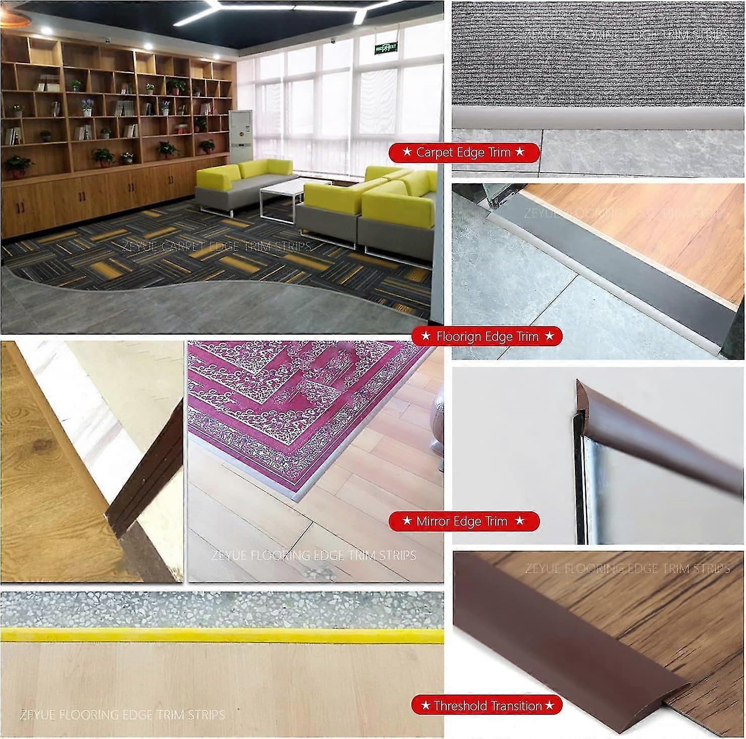 6.56ft Vinyl Self Adhesive Overlap Threshold Reducer,flooring Tile ...