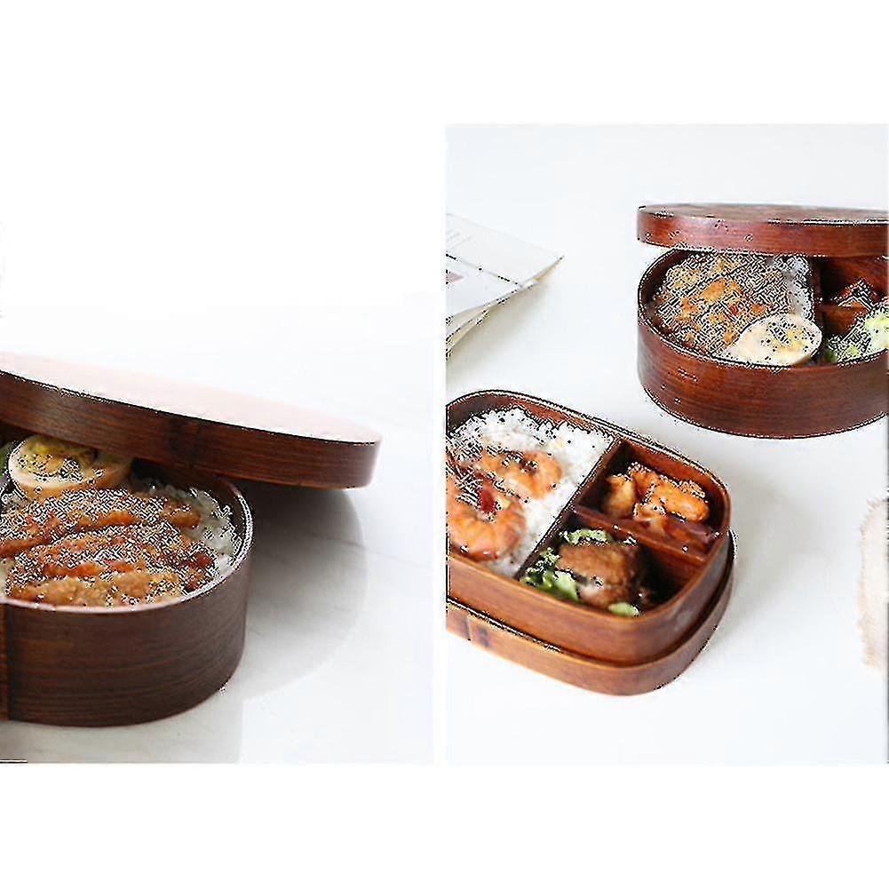 Natural Wooden Lunch Box Bento Food Container Travel School Camping ...