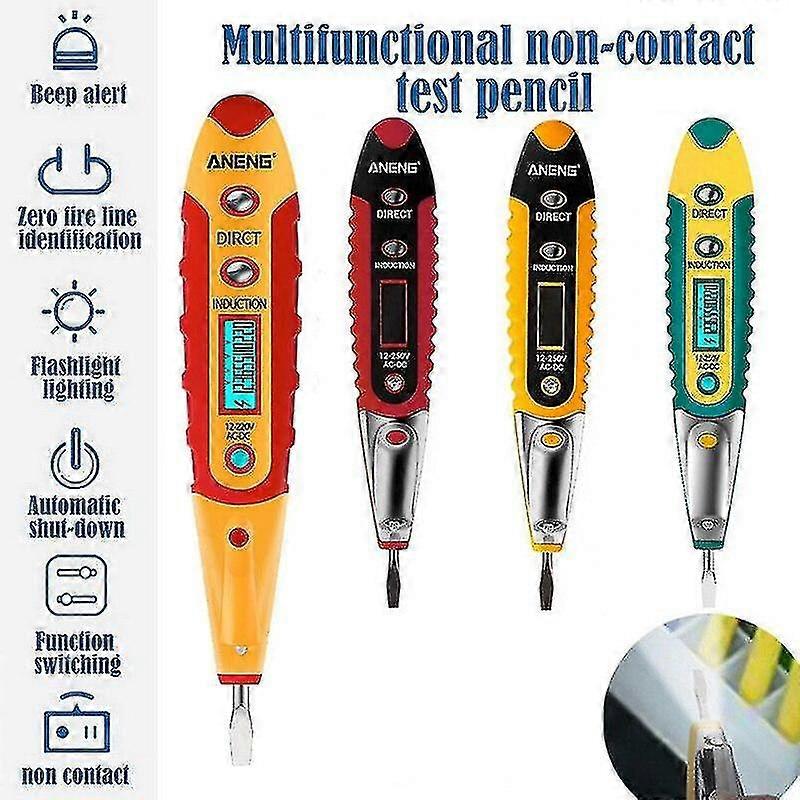 Digital Test Pencil Ac Dc Tester Electrical Lcd Display Voltage ...