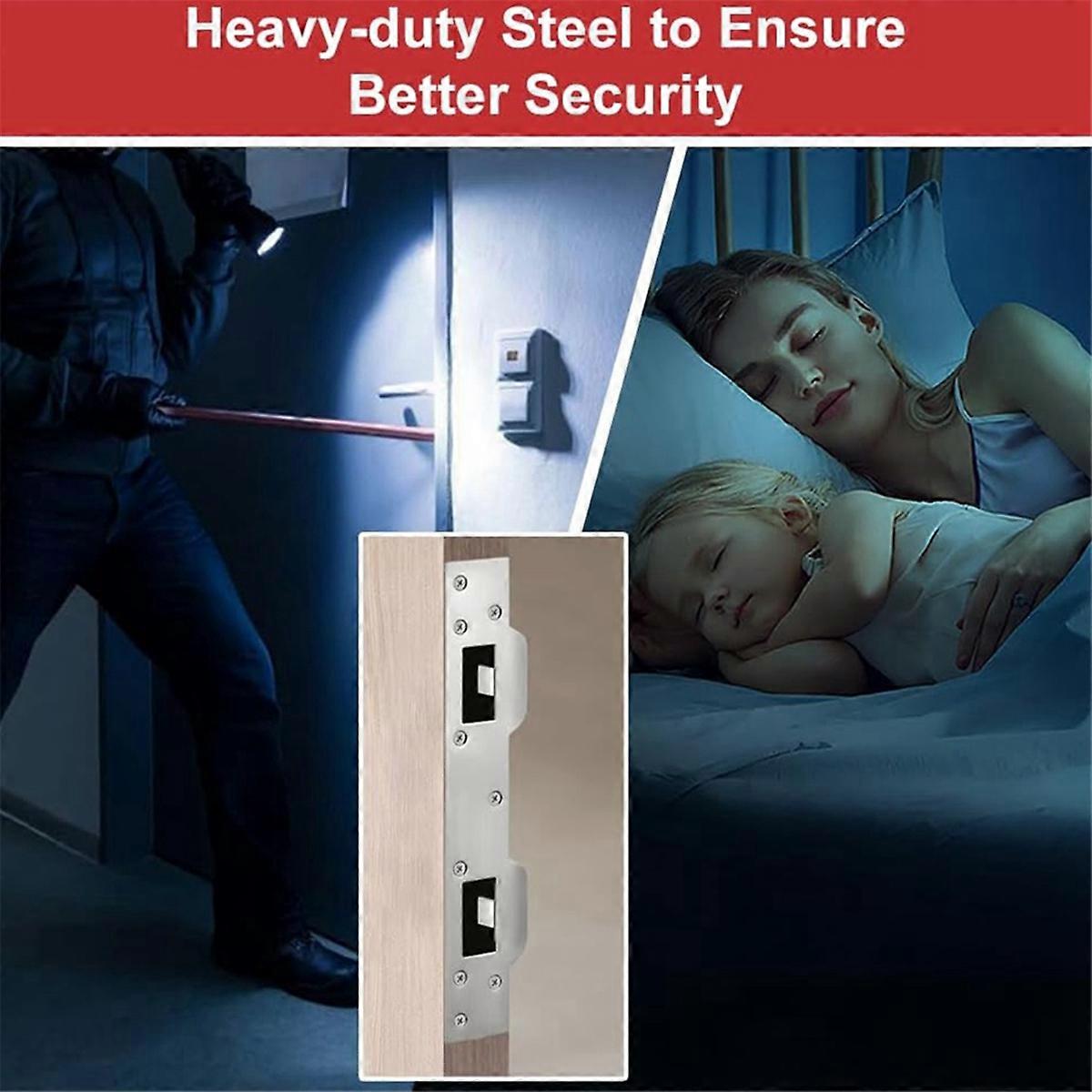 Door Strike Plate Double Holes, Heavy-Duty Latch Reinforcement Plate ...