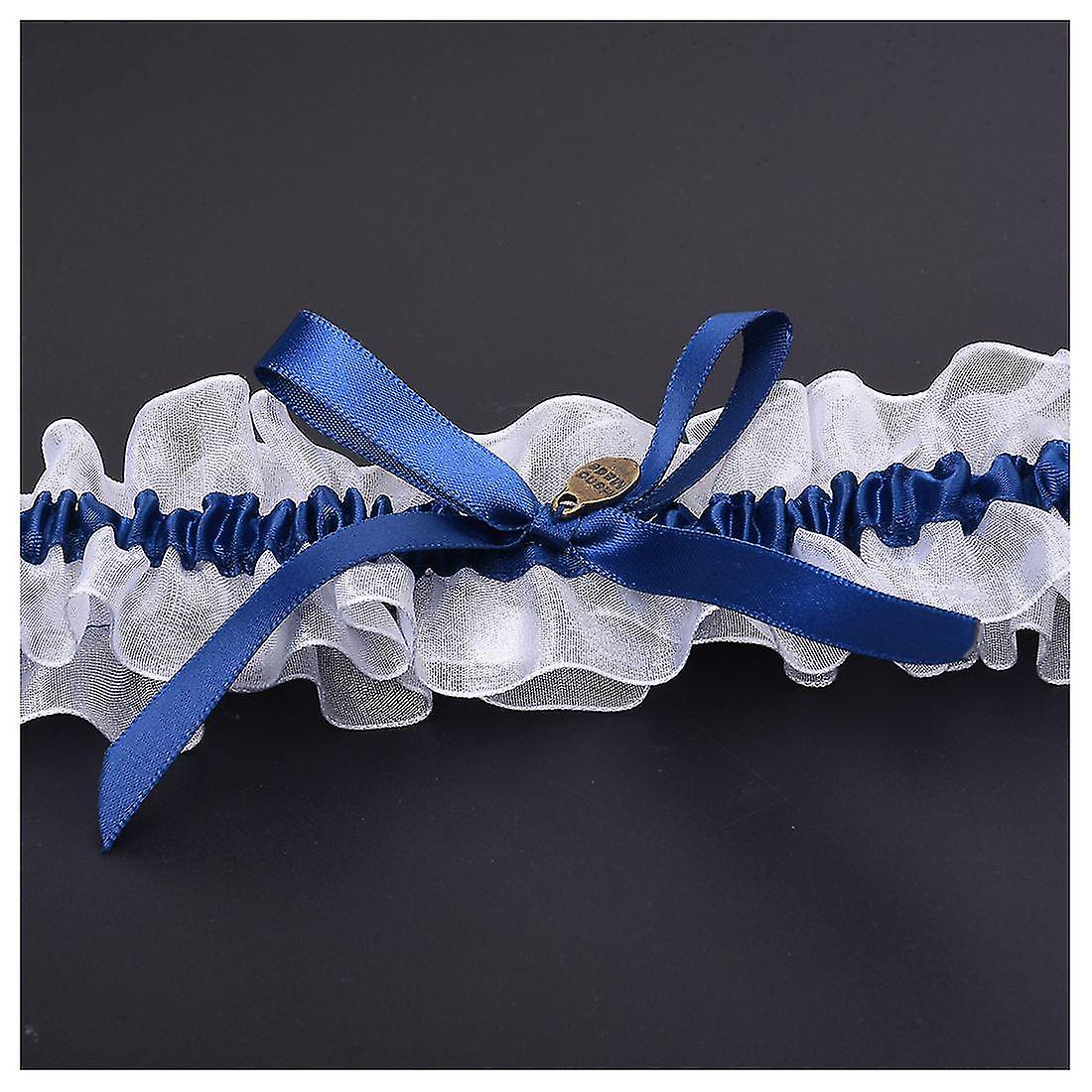 Bride's Bridal Wedding Garters Satin Bowknot Flowers Royalblue | Fruugo UK