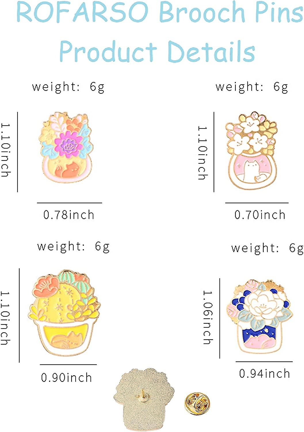 Cartoon Flower Cactus Enamel Brooch Pin Set Succulent Plants Lapel Pins ...