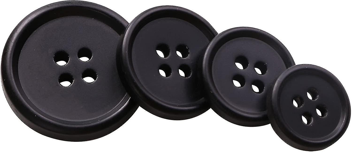 100 Large Black Buttons For Diy Sewing Tailor Craft Coat Clothes (25mm ...