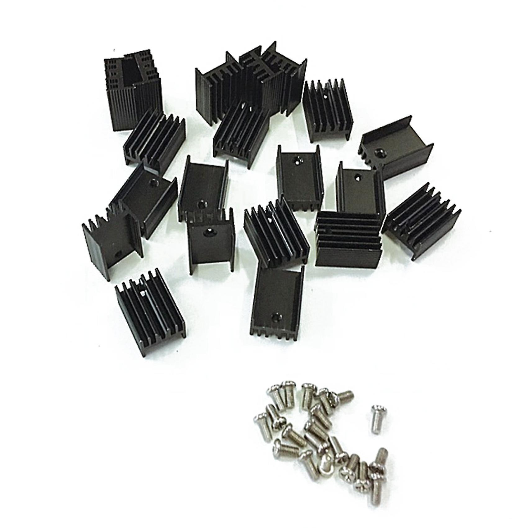 20x 21x15x11mm Black Aluminum Heat Sink For To-220 Mosfet Transistors ...